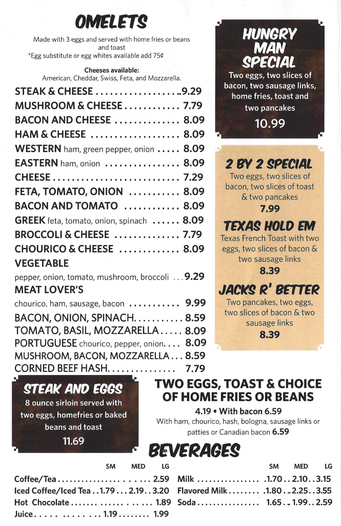 Our Menu – Kathy's Coffee Shop