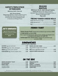 Our Menu – Kathy's Coffee Shop
